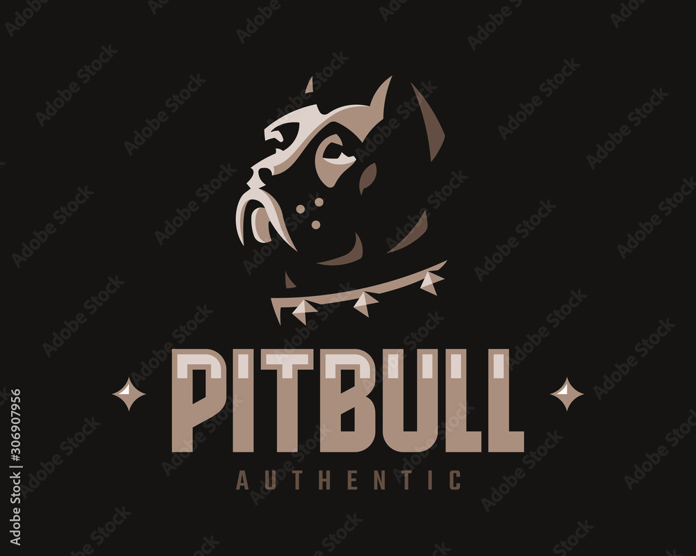 Pitbull modern mascot logo. Dog emblem design editable for your ...