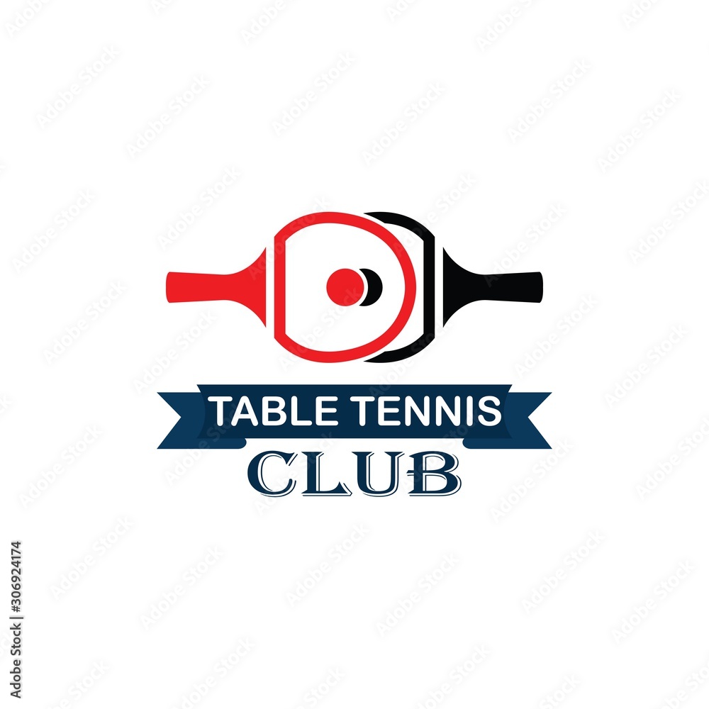 Table Tennis club logo with simple text designs. Sport vector ...