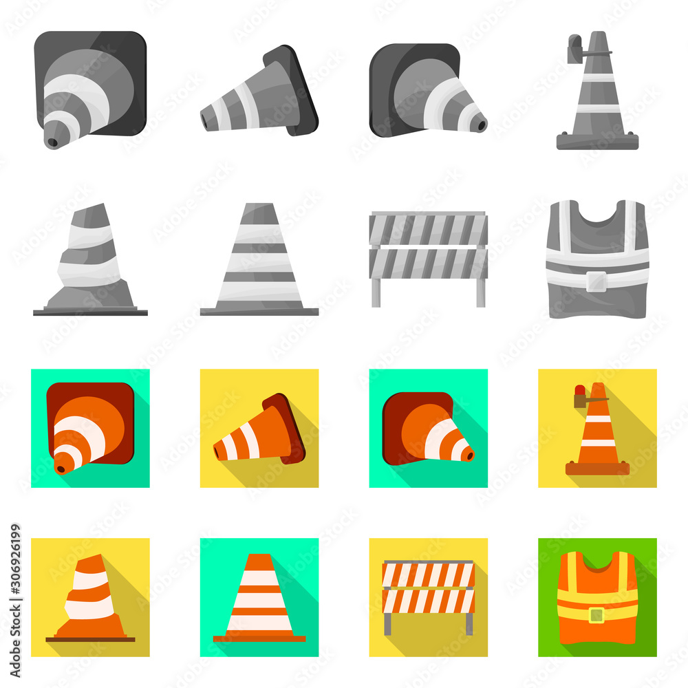 Vector design of obstacle and transportation sign. Set of obstacle and ...