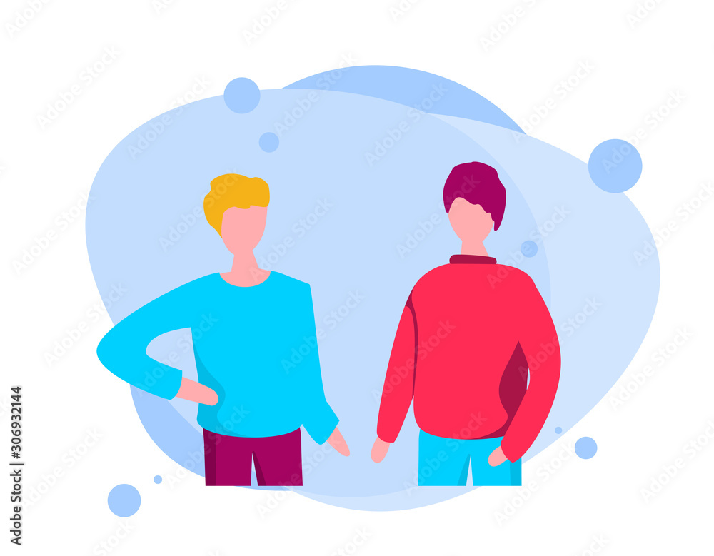 Two people talking vector, flat illustration Stock Vector | Adobe Stock