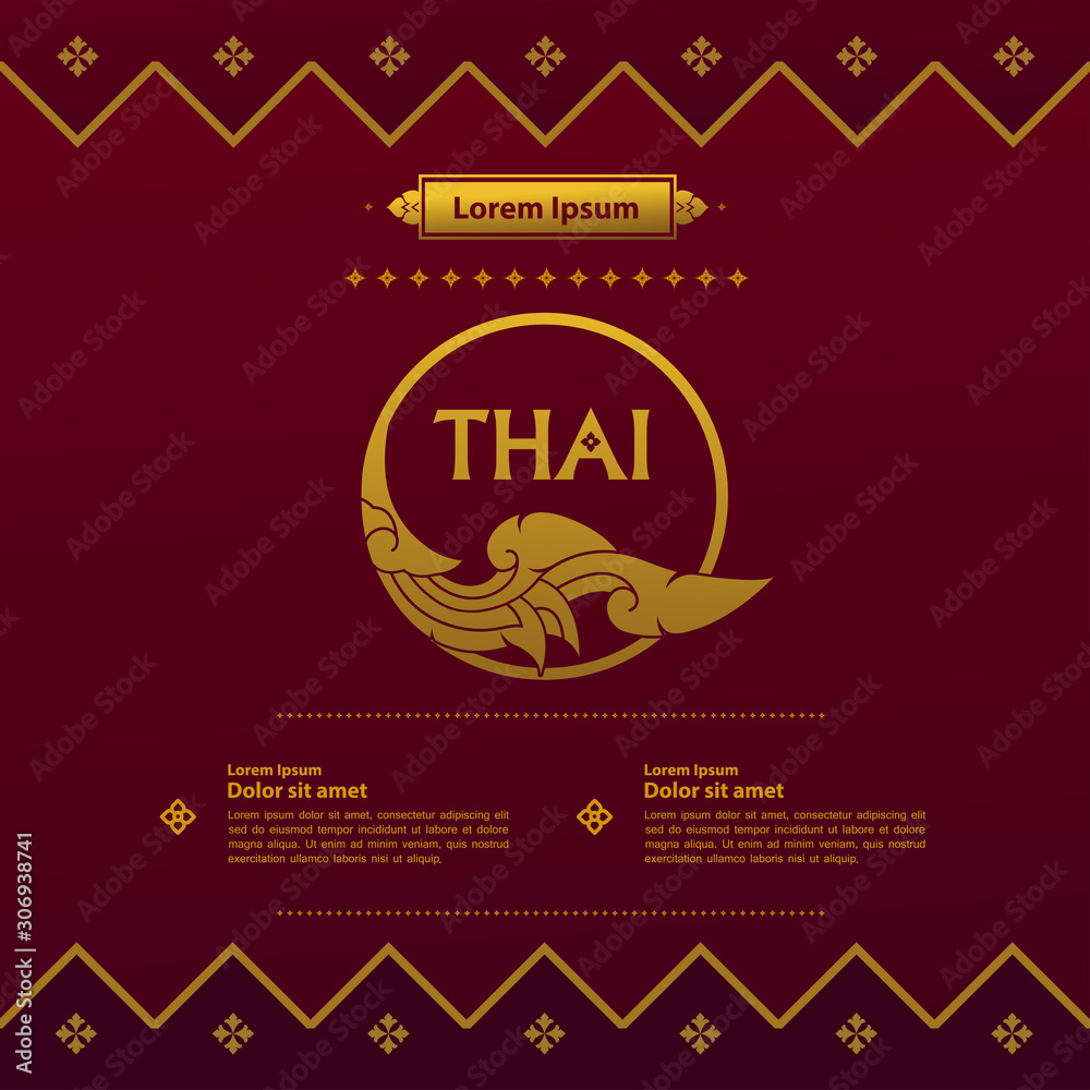 Thai art element for Thai graphic design vector illustration. Stock ...