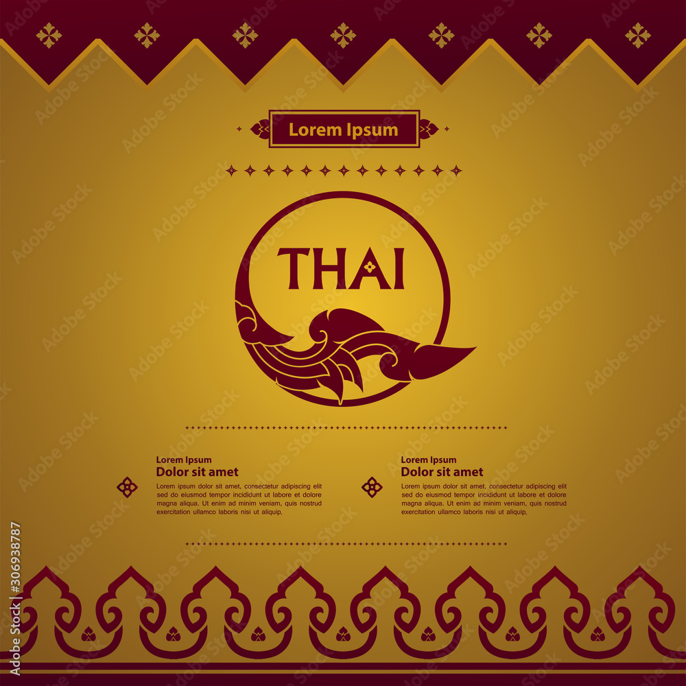 Thai art element for Thai graphic design vector illustration. Stock ...