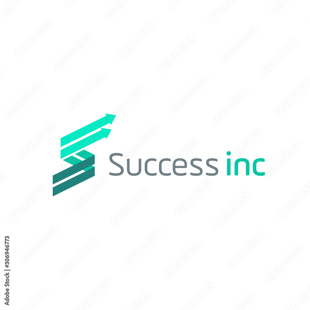initial S trade logo design vector. consisting of a growth graph ...