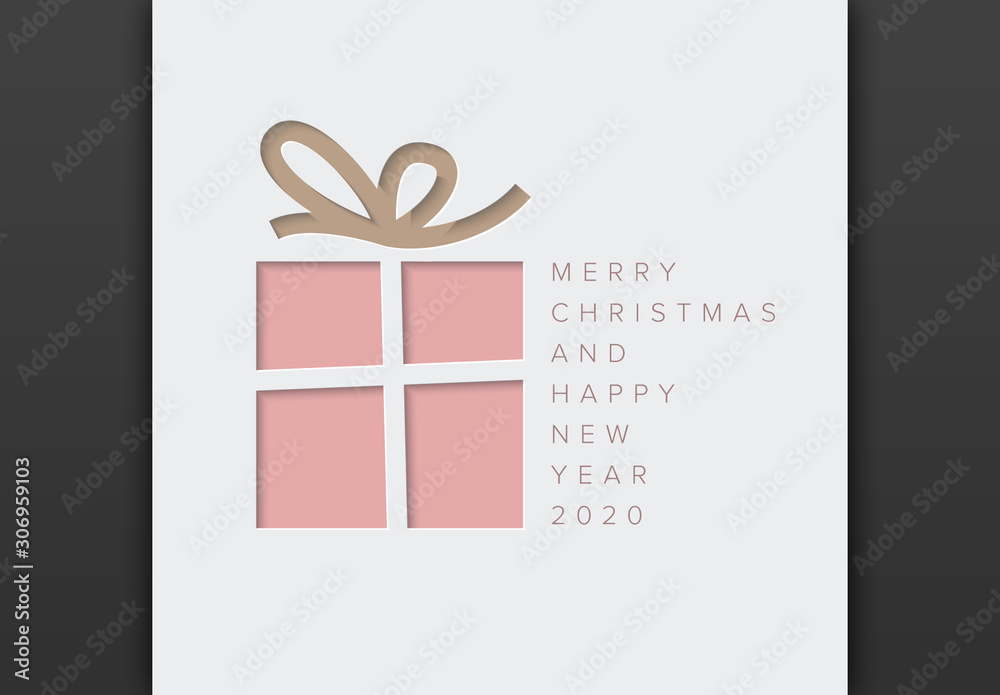 Christmas Card Layout with Present Stock Template | Adobe Stock