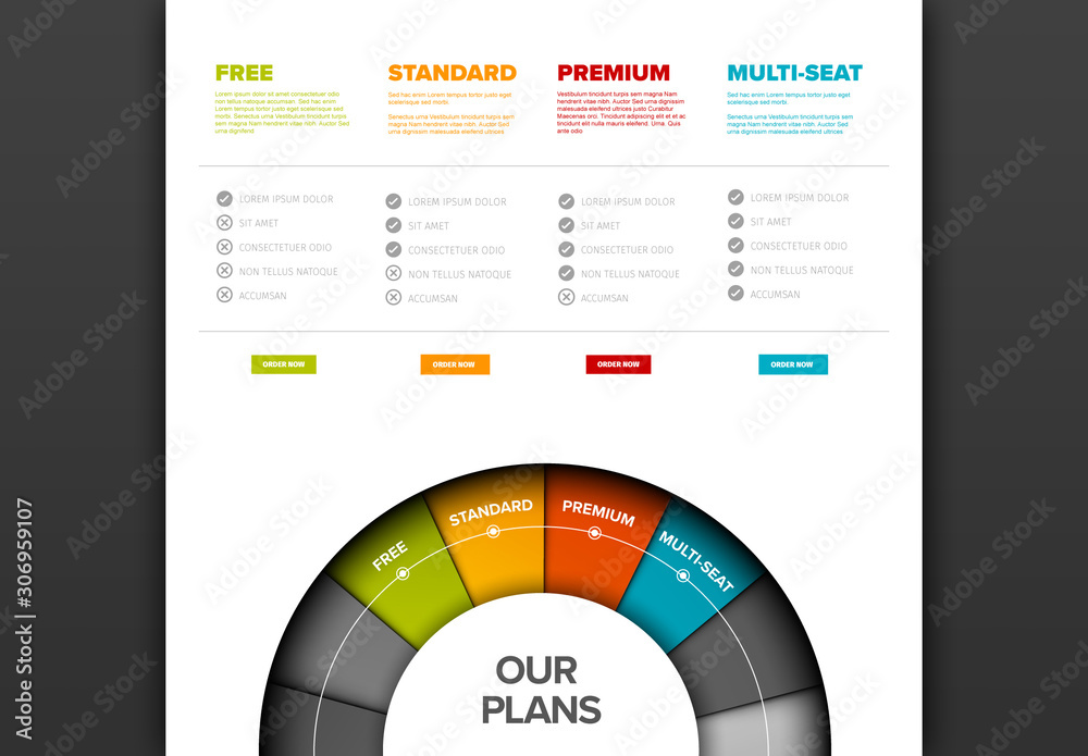 Colorful Product Information Chart Layout Stock Template | Adobe Stock