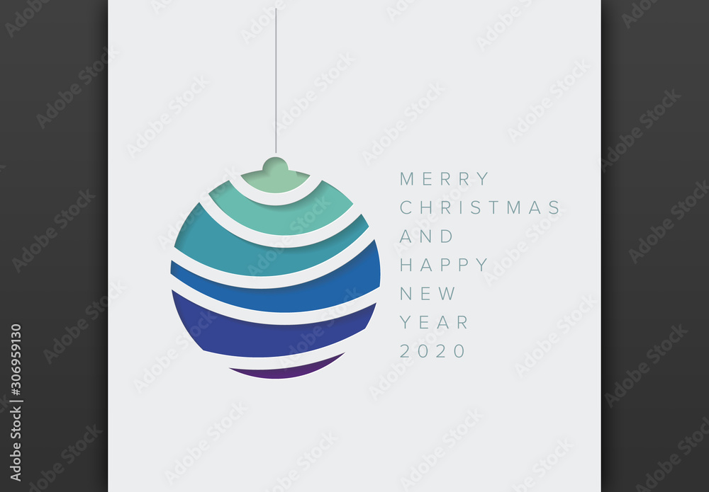 Christmas Card Layout with Bauble Ornament Stock Template | Adobe Stock