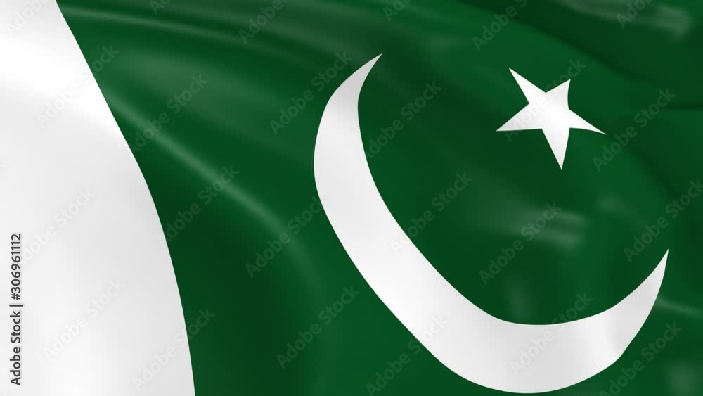 Photo realistic slow motion 4KHD flag of the Pakistan waving in the ...