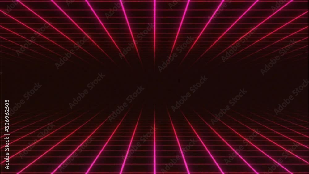 Eighties TV Retro Synthwave 3d Grid Background Loop/ 4k animation of an ...