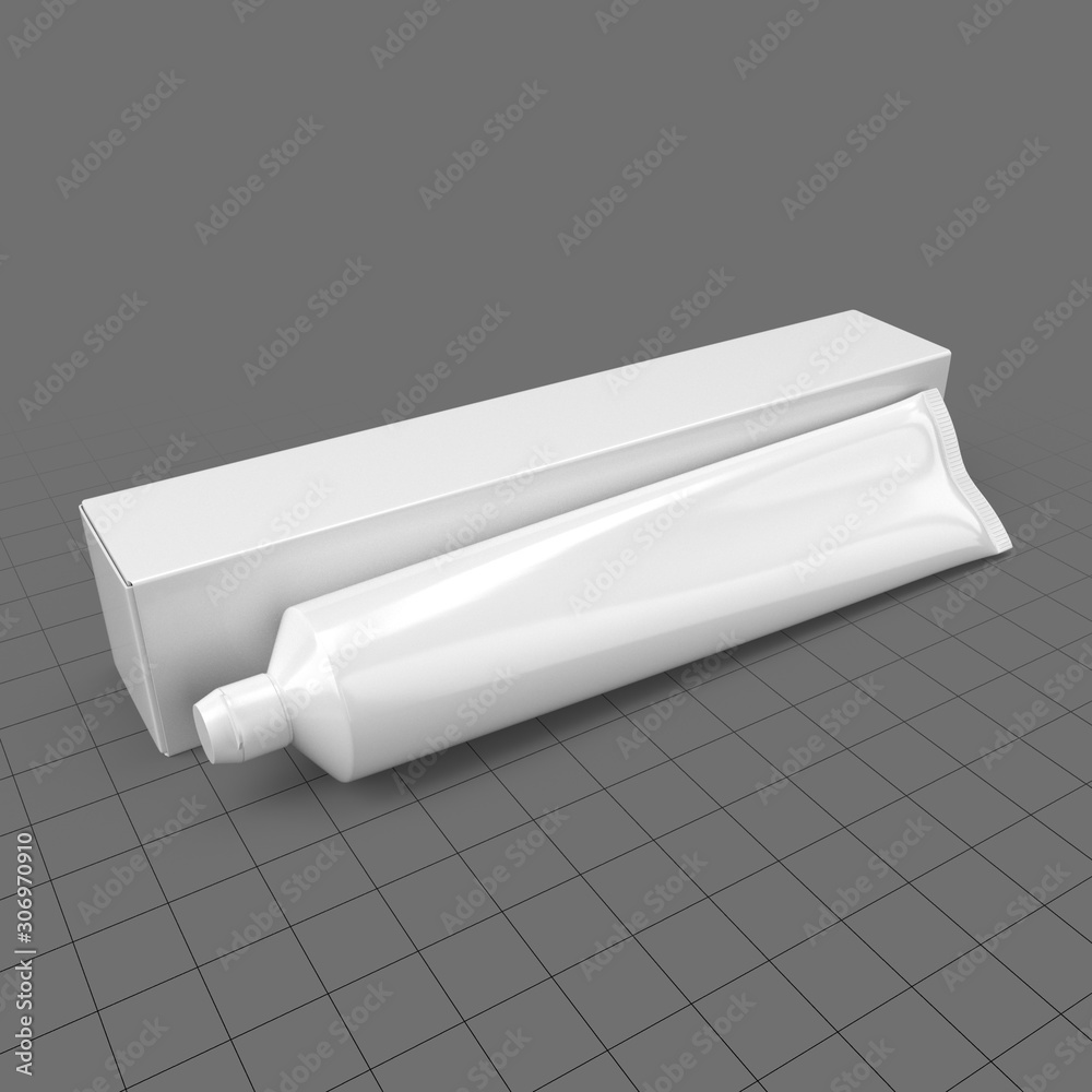Toothpaste with box 1 Stock 3D asset | Adobe Stock