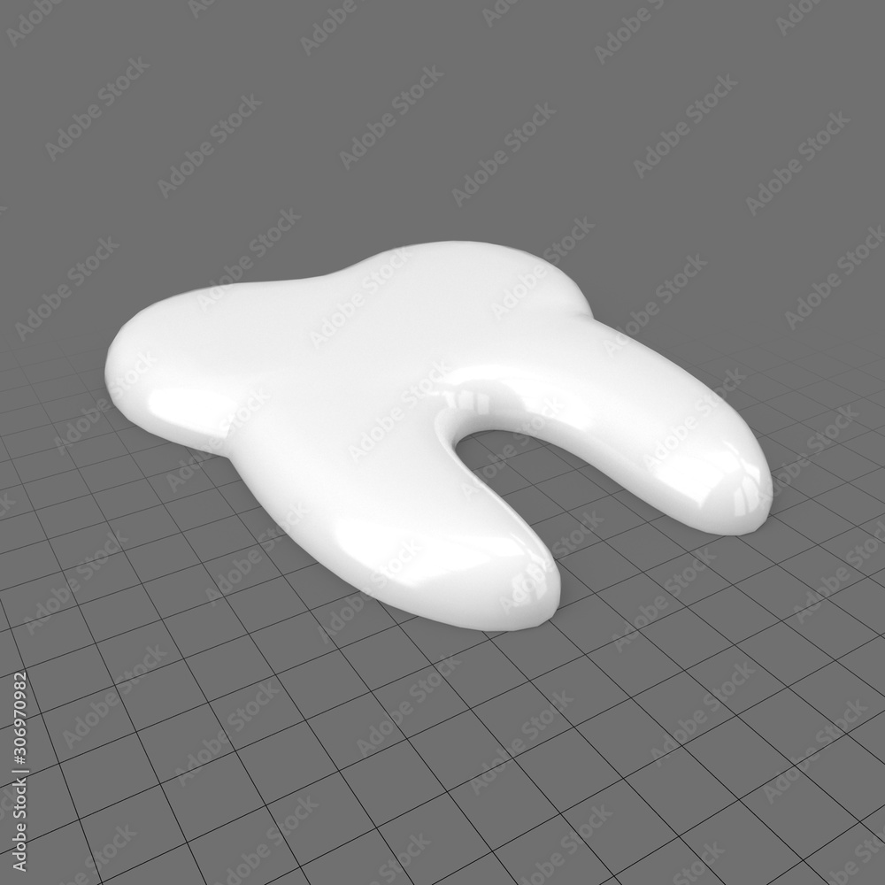Stylized tooth sticker Stock 3D asset | Adobe Stock