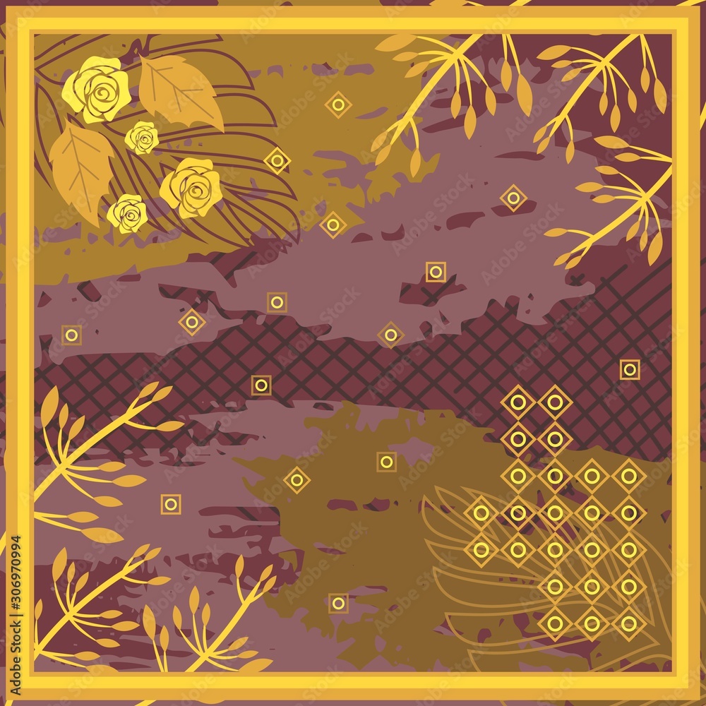 Pattern of hijab motif design with abstract foliage design. pastel ...