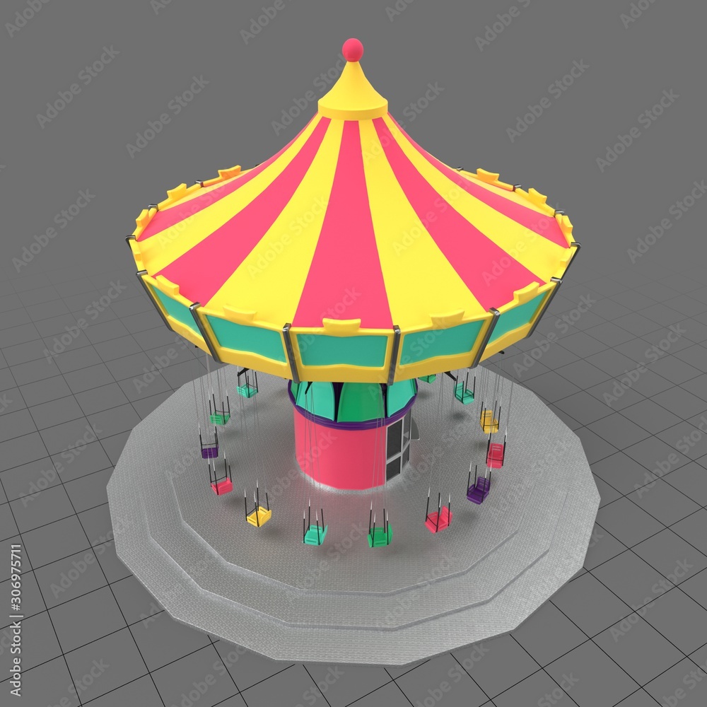 Chair swing ride Stock 3D asset | Adobe Stock