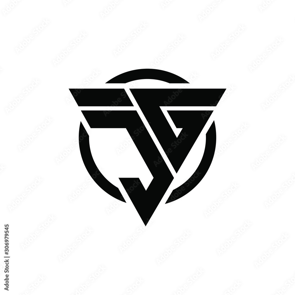 JG GJ Triangle Logo Circle Monogram Design Vector Super Hero Concept ...
