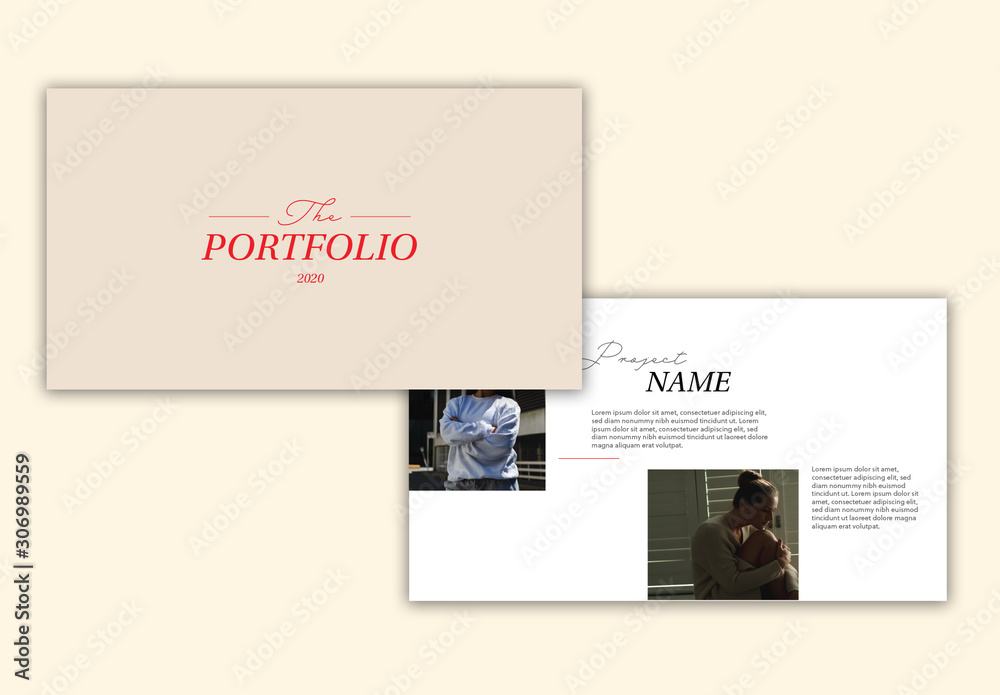 Minimalist Neutral Portfolio Layout Stock Template | Adobe Stock