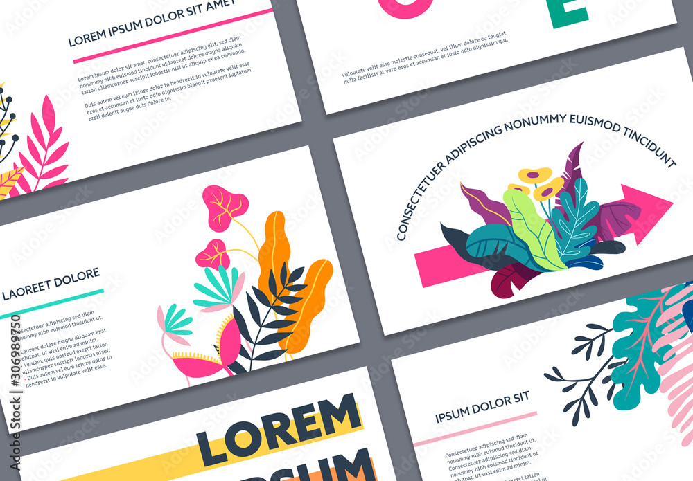 Colorful Graphic Presentation Deck Layout Stock Template | Adobe Stock