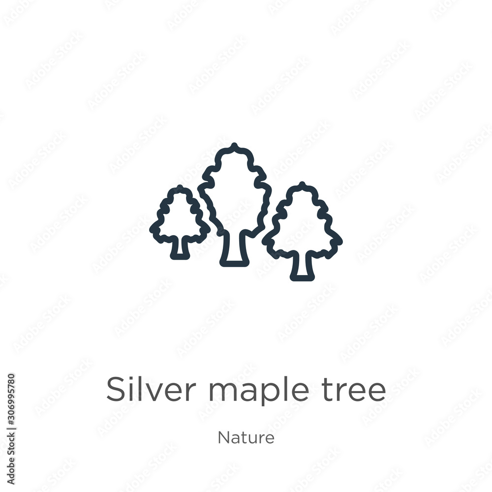 Silver Maple Leaf Outline