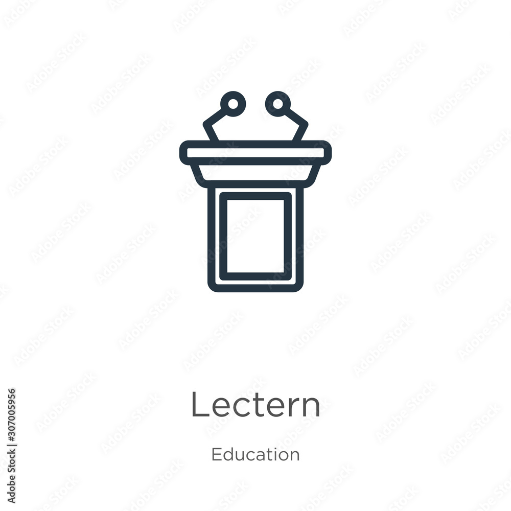 Lectern icon. Thin linear lectern outline icon isolated on white ...