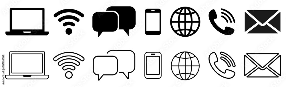 Communication icons collection. Vector illustration Stock Vector ...