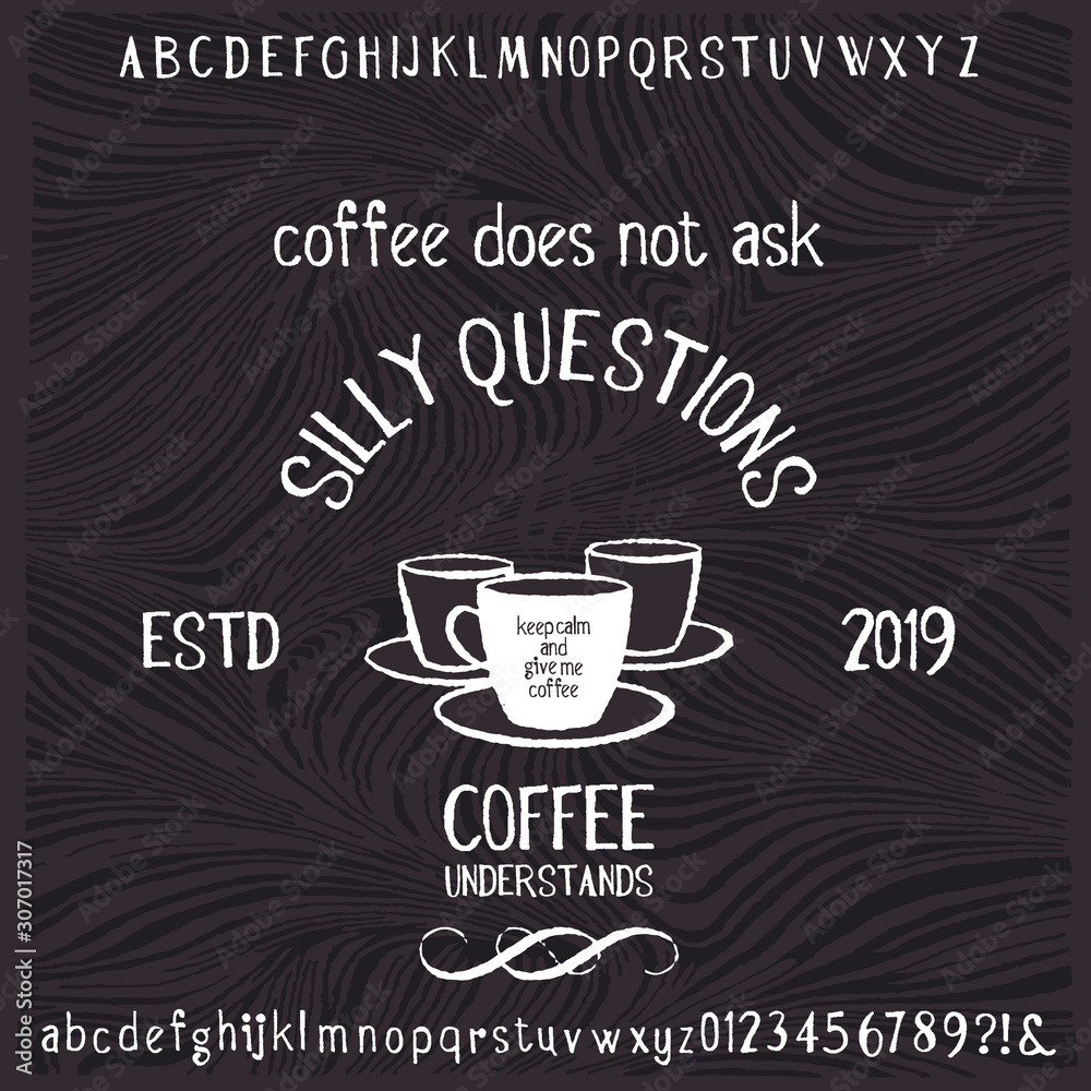 Font "coffee " is inspired by embellished vintage posters and packaging ...