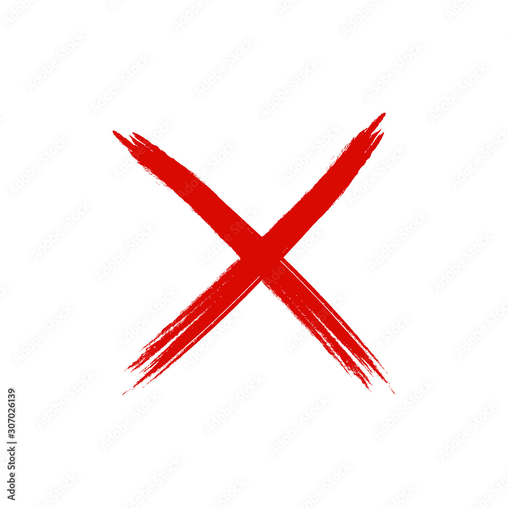 X Marks . Handwritten Letter . Red Cross Sign . Two Vector Brush ...