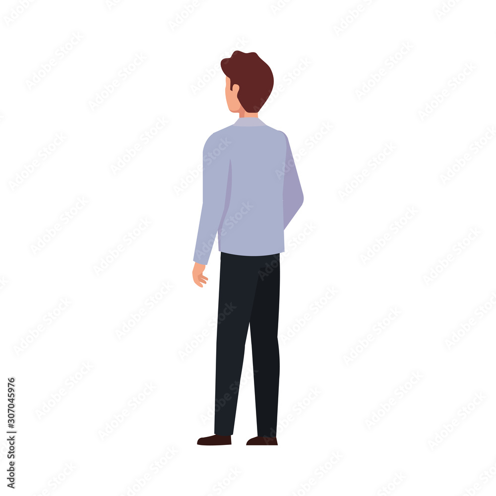 back businessman elegant avatar character icon vector illustration ...