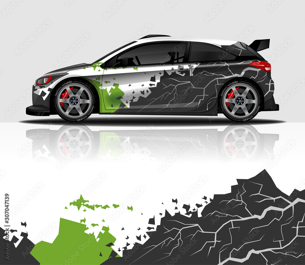 Car wrap decal design vector, for advertising or custom livery WRC ...