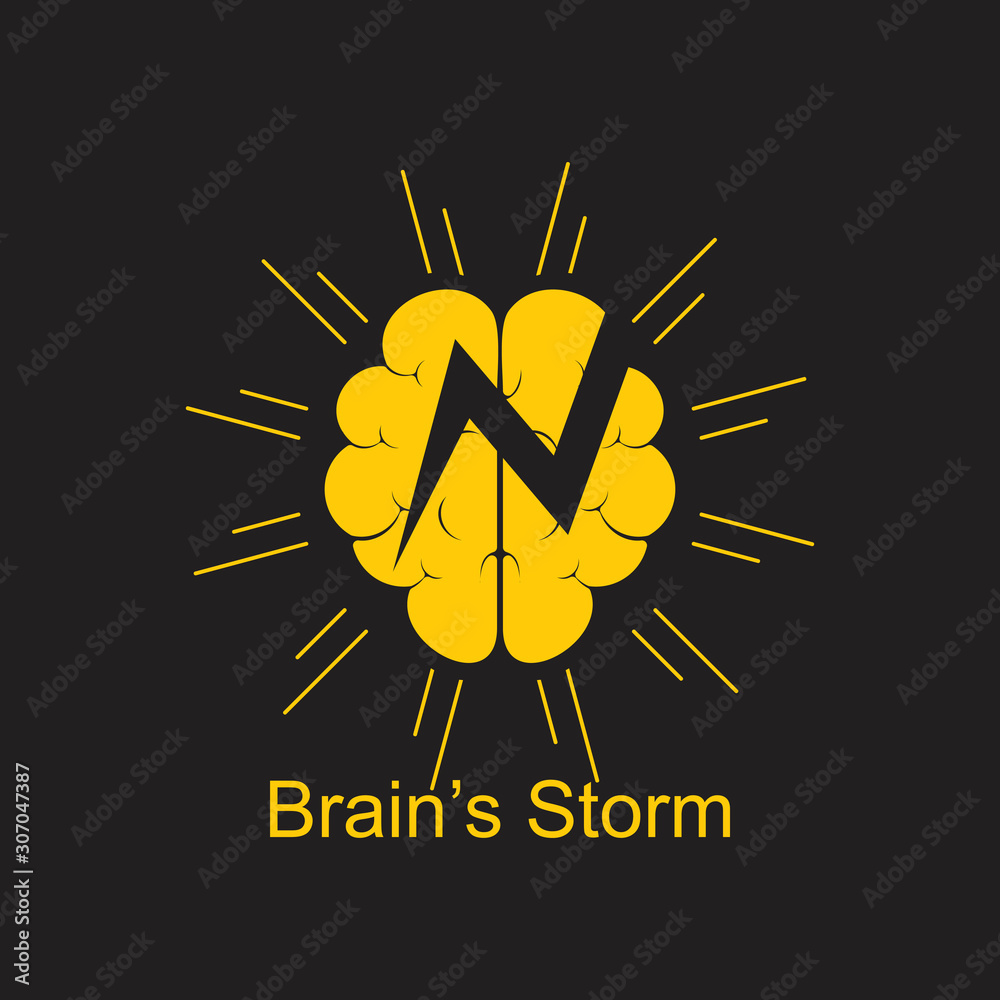 letter n brain smart symbol vector Stock Vector | Adobe Stock