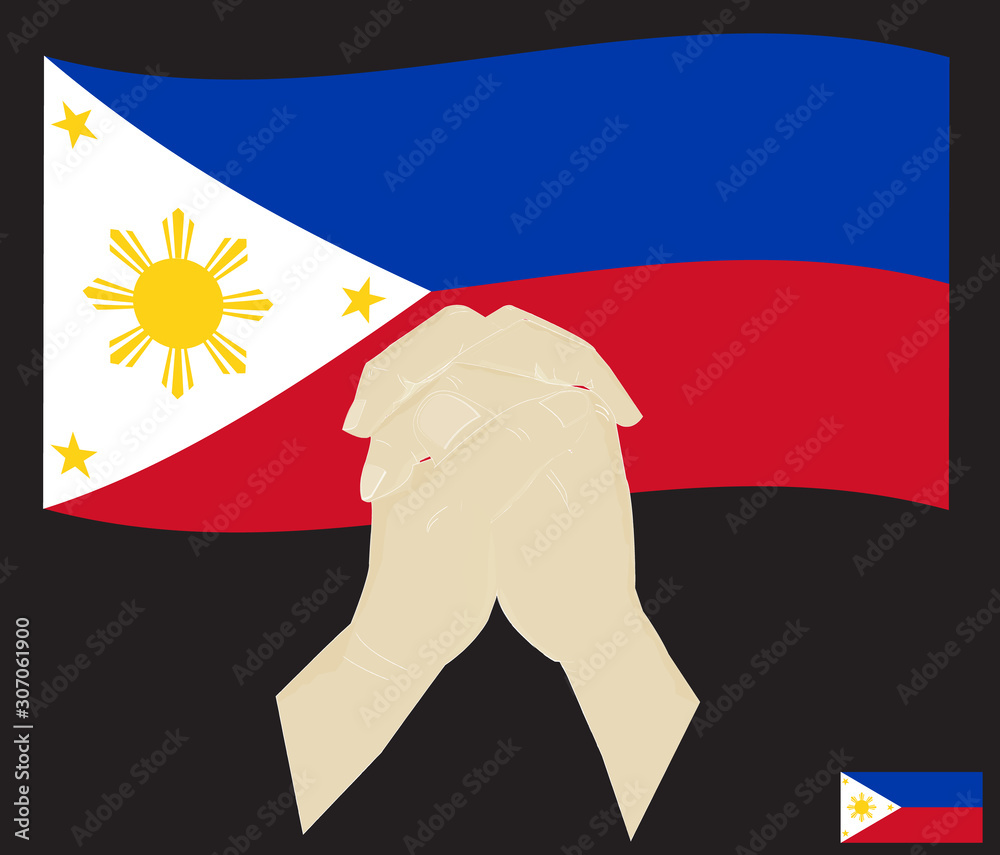 Praying hands with National Flag of Philippines , Pray for Philippine ...