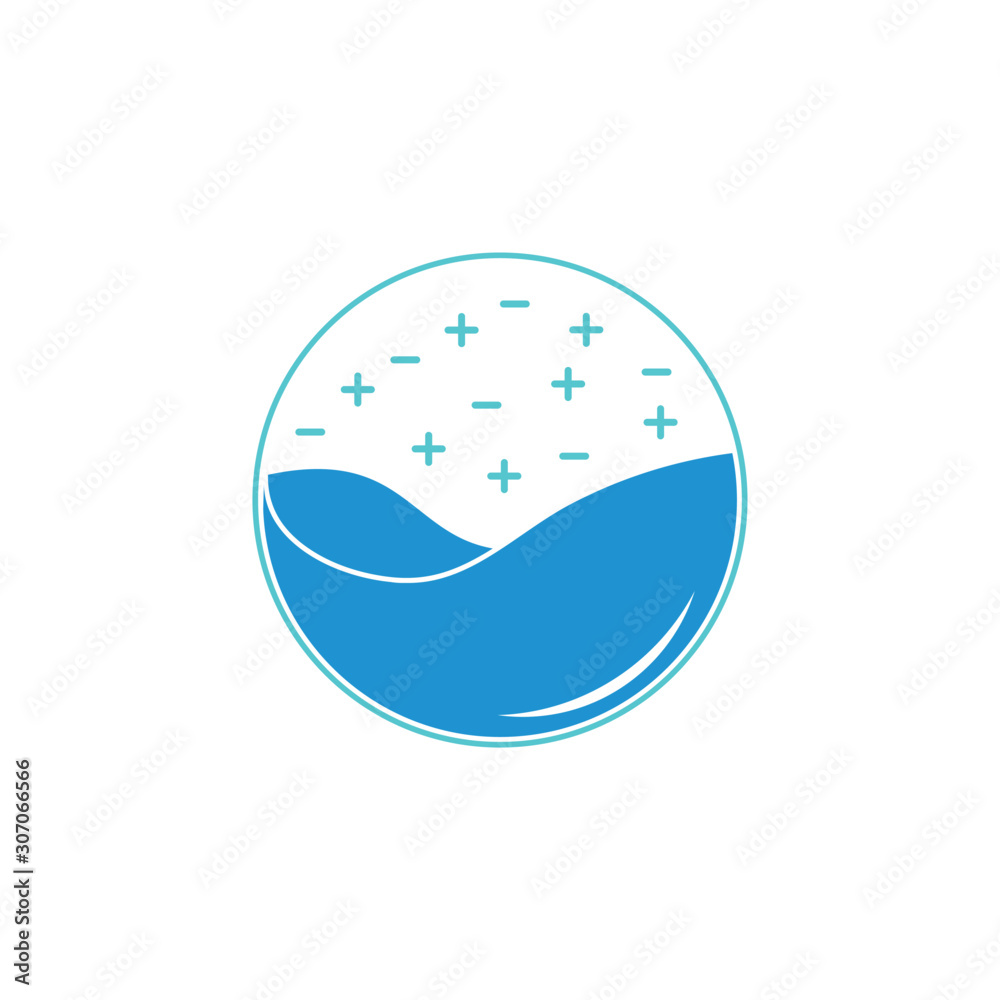 ion water 3d flat design symbol vector Stock Vector | Adobe Stock