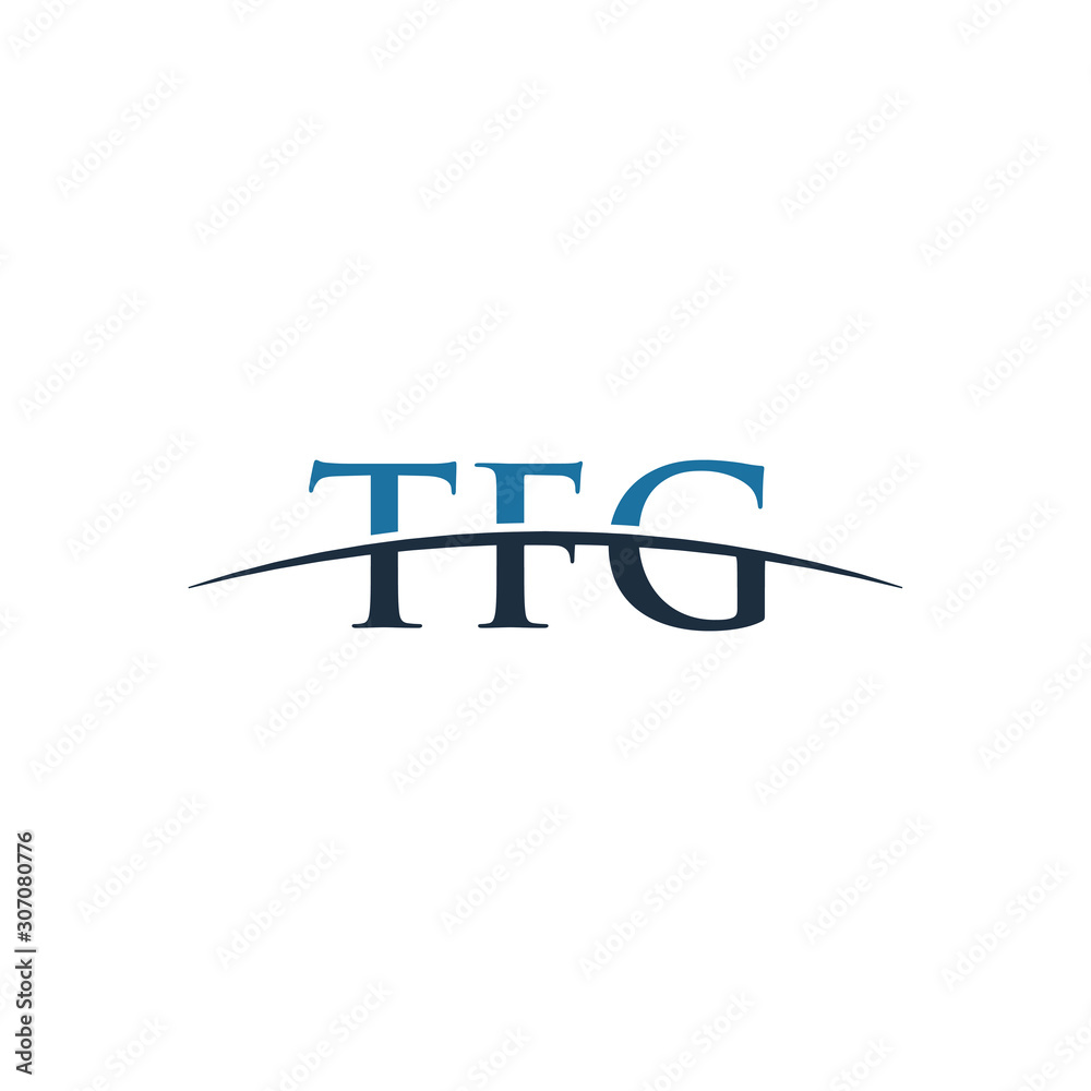 Initial letter TFG, overlapping movement swoosh horizon logo company ...