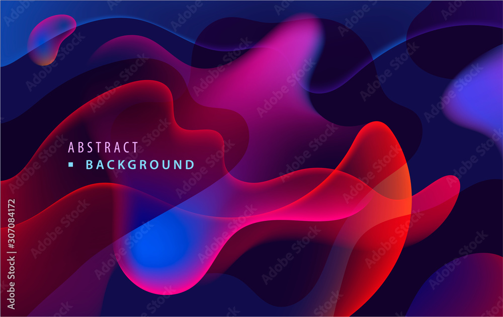 Vector modern colorful fluid flow poster template. Wave liquid gradient ...