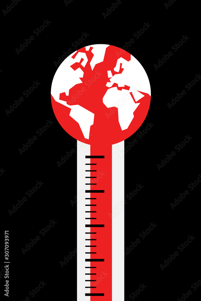 Global warming / Climate change - Thermometer shows rising and growing ...