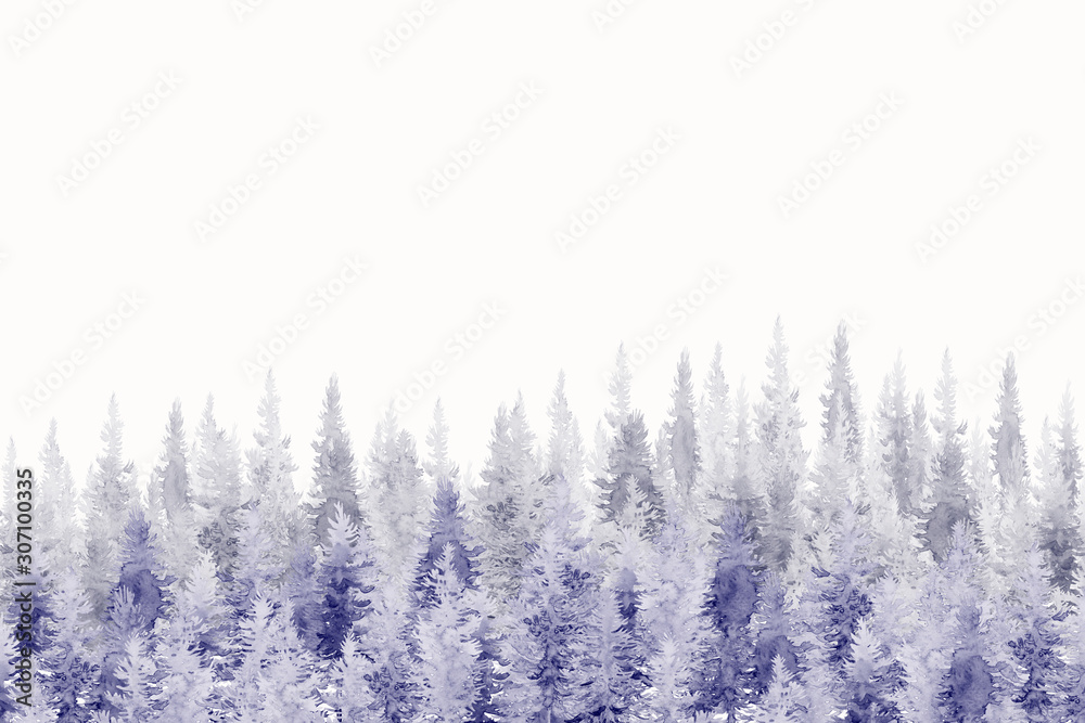 Watercolor painting of the forest background. Stock Illustration ...