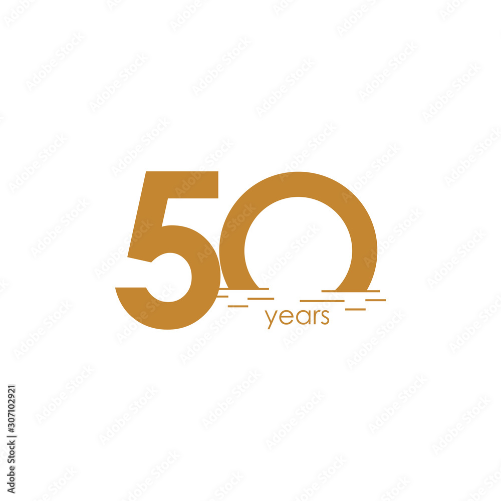 50 Years Anniversary Celebration Sunset Vector Template Design ...
