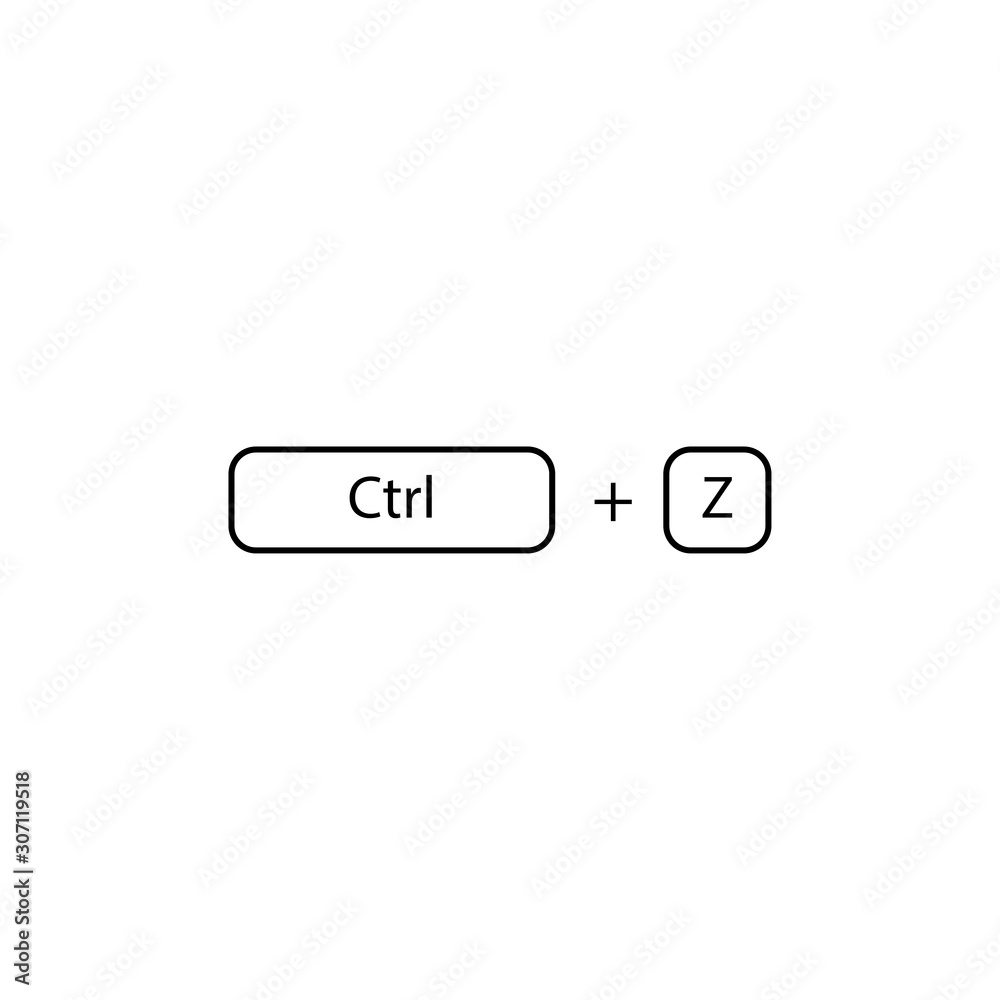 Hotkeys. Ctrl + Z. Undo sign. Keyboard shortcut to undo the last ...