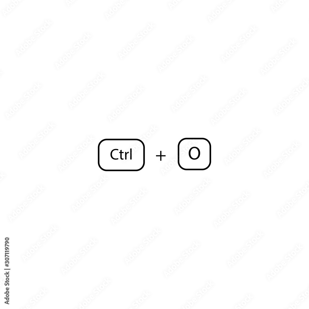 Fotografija Poster Keyboard Shortcut Ctrl O Sign To Open An Existing File Eps Emin