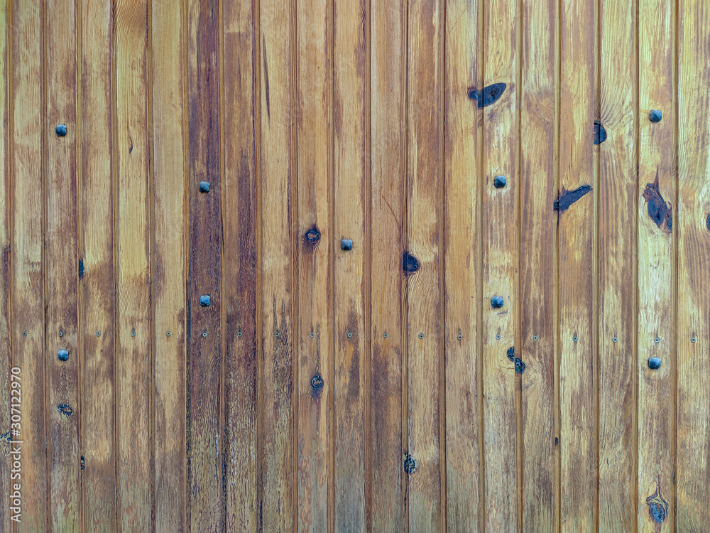 Wooden planks making a huge block for walls or floors, a traditional ...