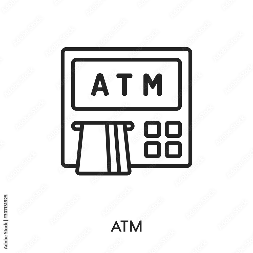 Atm bank icon vector. Atm bank icon vector symbol illustration. Modern ...