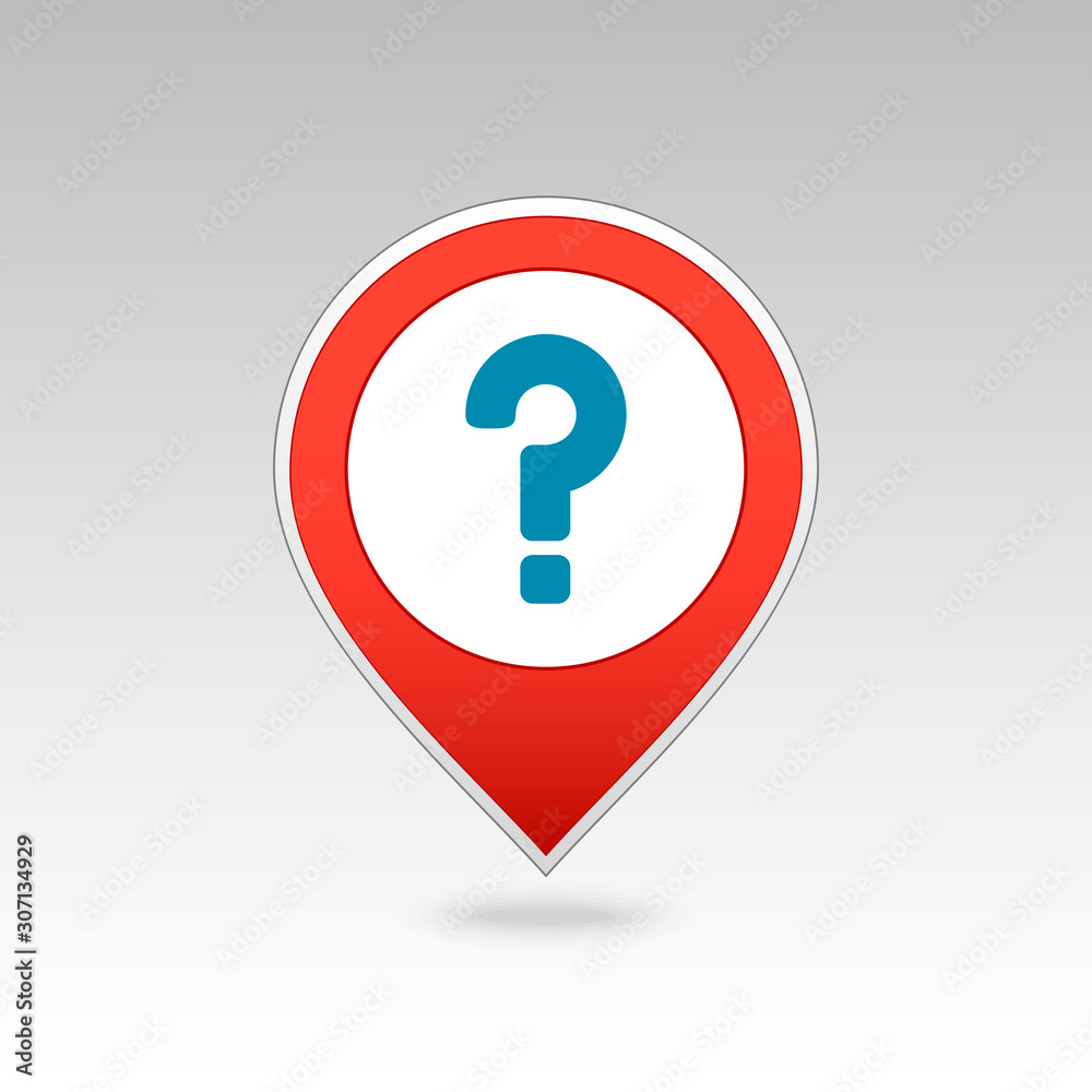 Question mark pin map icon. Map pointer, markers. Stock Vector | Adobe ...