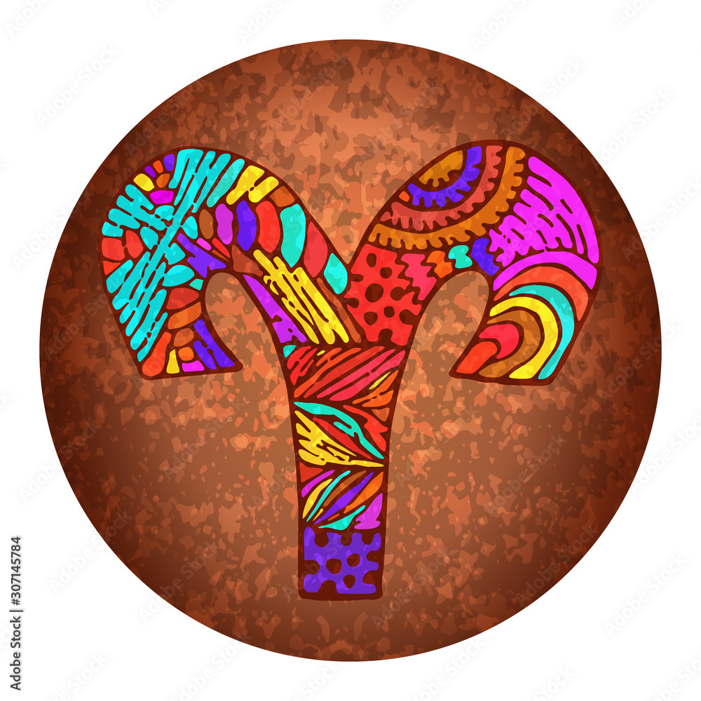Vecteur Stock Aries zodiac sign. Constellation. Zentangle. Zodiac ...