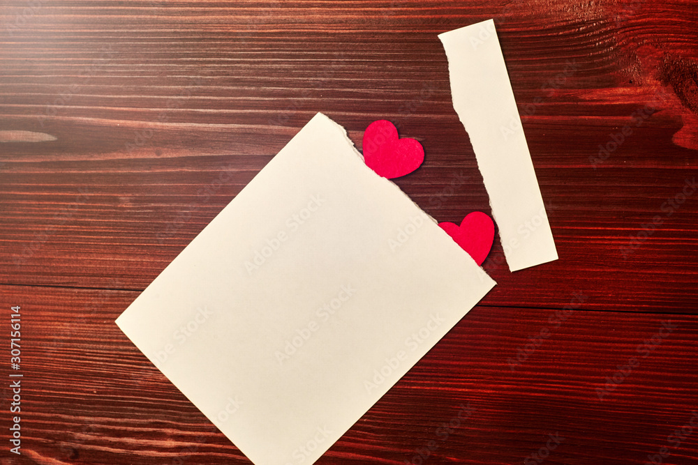 Heart in a torn envelope. Love confession, valentines day concept ...