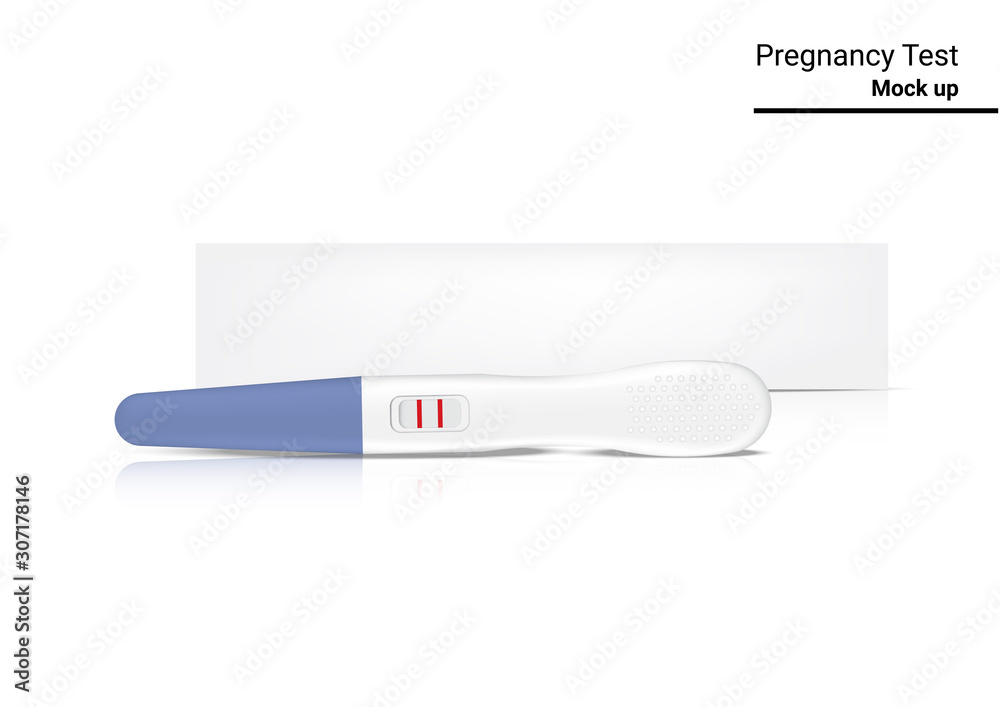Mock up Realistic Pregnancy Test Gadget for Mom with Box Packaging ...
