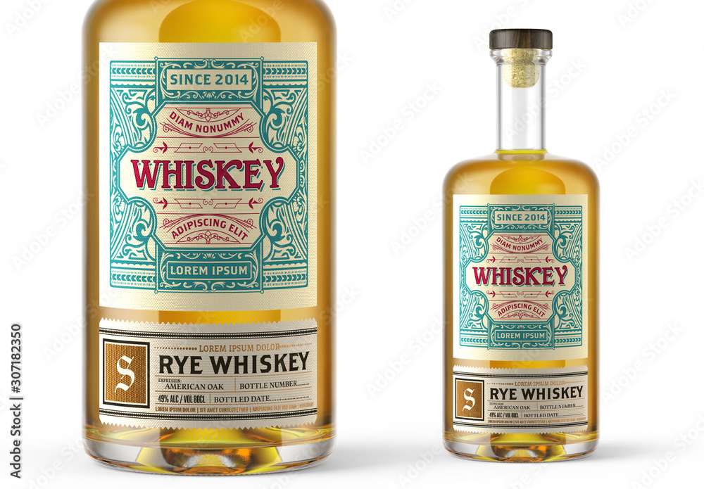Vintage Whiskey Label Packaging Layout Stock Template | Adobe Stock