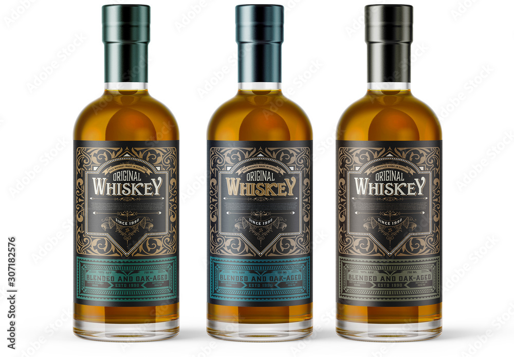 Vintage Whiskey Label Packaging Layout Stock Template | Adobe Stock