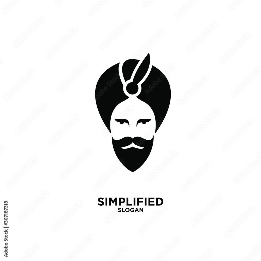 sultan logo icon design vector illustration Stock Vector | Adobe Stock