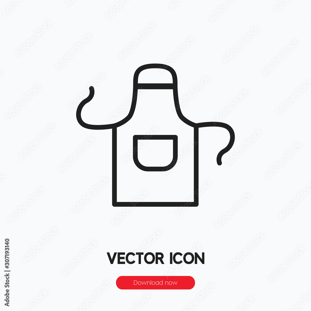 Cooking apron icon vector. Linear style sign for mobile concept and web ...