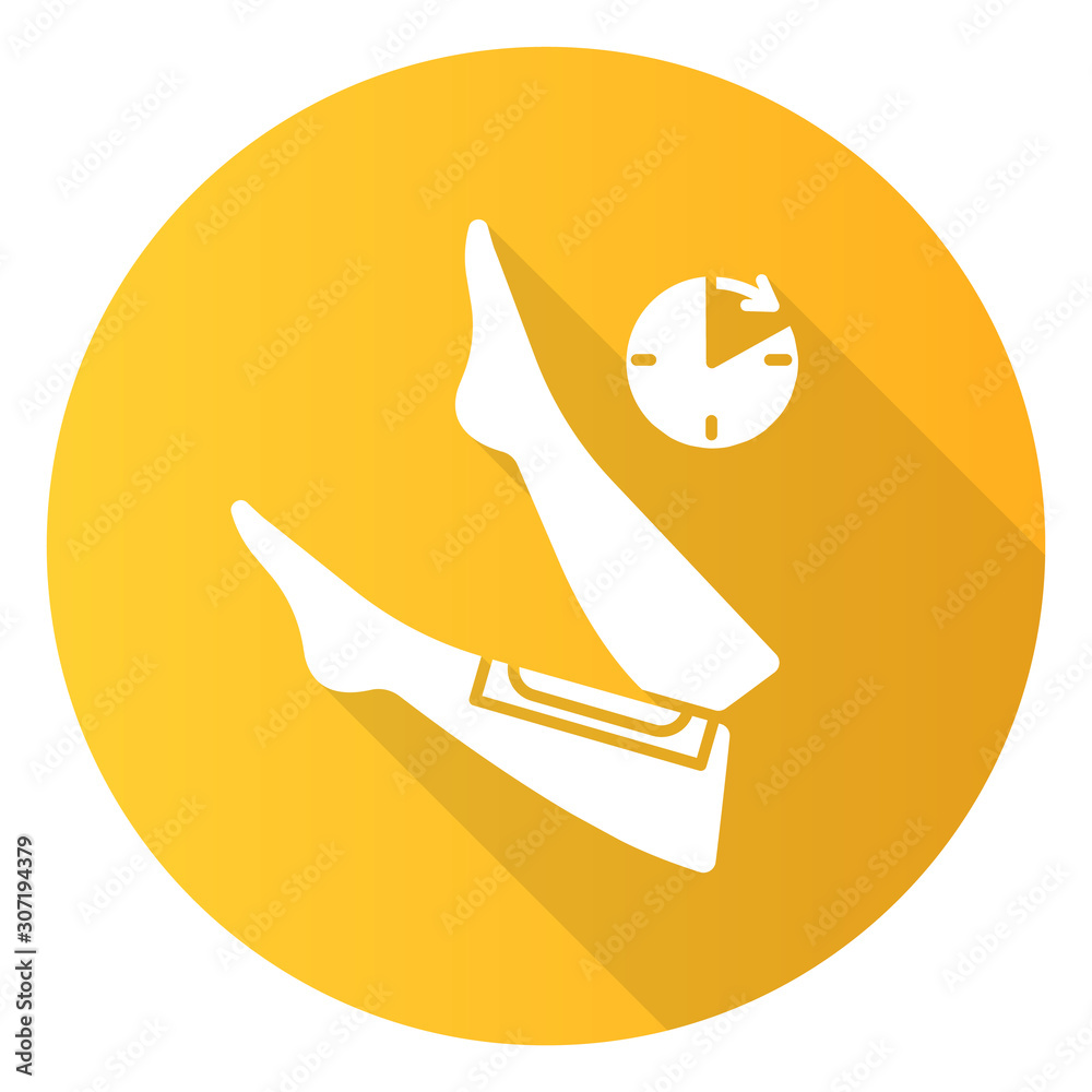 Leg waxing orange flat design long shadow glyph icon. Shin hair removal ...