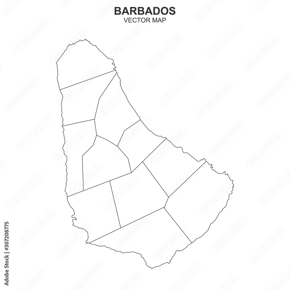 vector map of barbados on white background Stock Vector | Adobe Stock