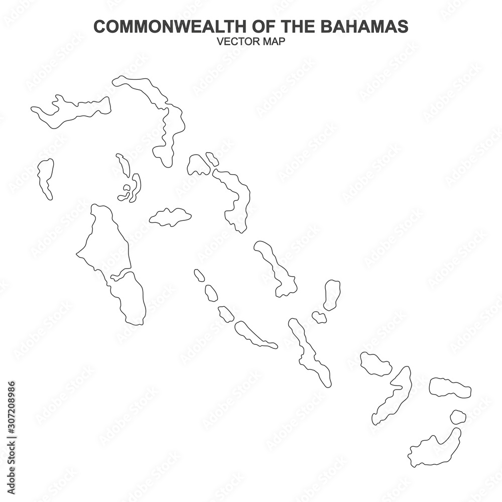 vector map of bahamas on white background Stock Vector | Adobe Stock