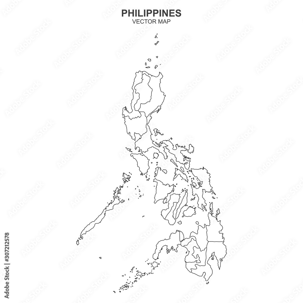 political map of Philippines isolated on white background Stock Vector ...